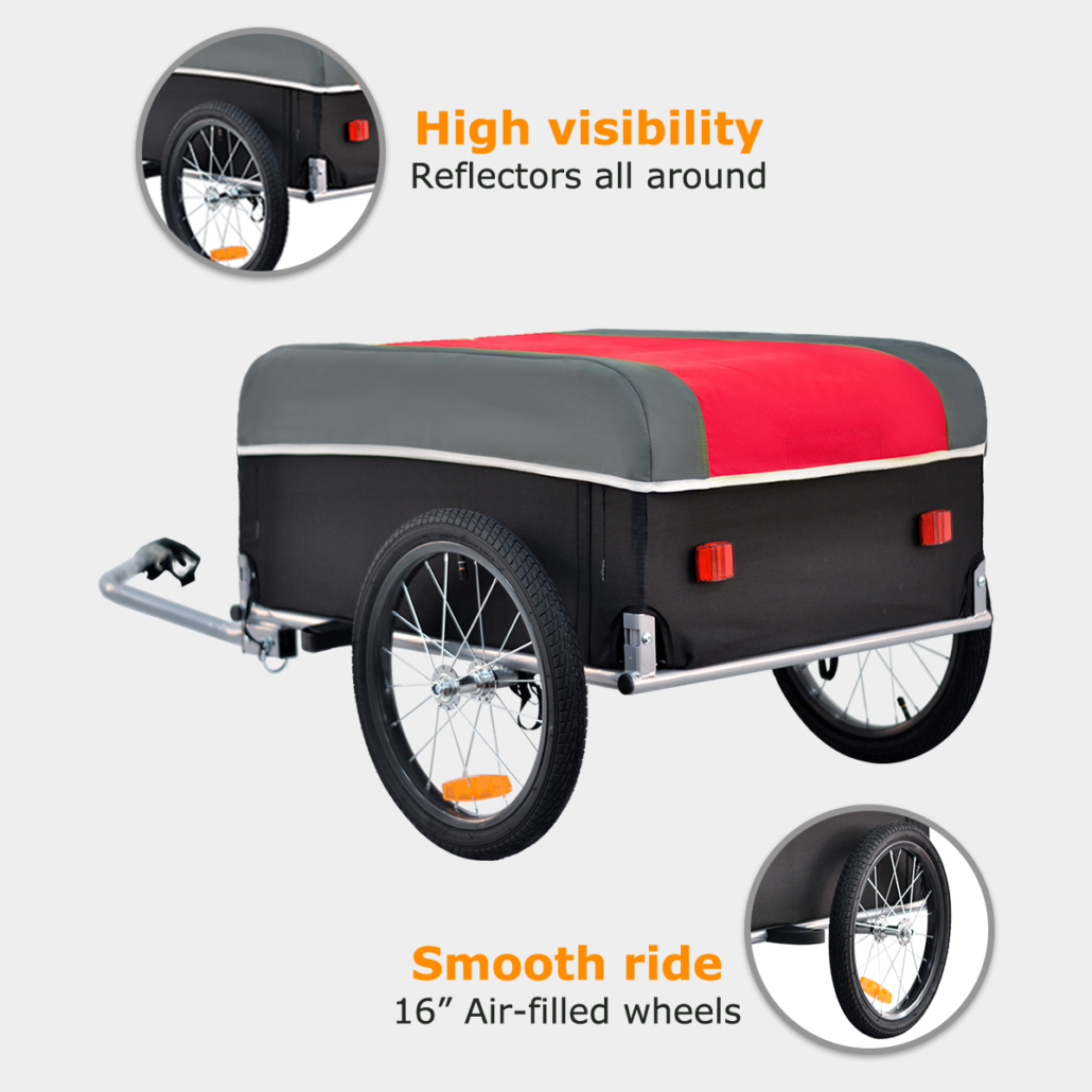 TIGGO VS Cargo II Fahrrad Lastenanhänger mit 130 Liter Volumen Klappbar Fahrradanhänger ...