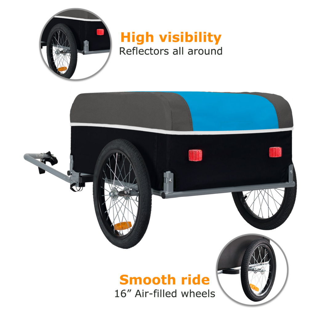 TIGGO VS Cargo II Fahrrad Lastenanhänger mit 130 Liter Volumen Klappbar Fahrradanhänger ...