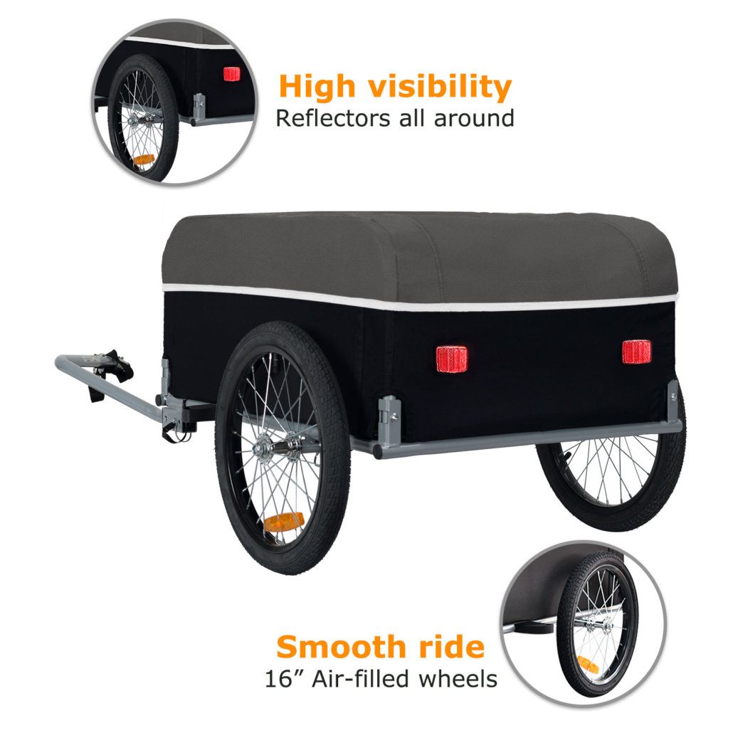 TIGGO VS Cargo II Fahrrad Lastenanhänger mit 130 Liter Volumen Klappbar Fahrradanhänger ...