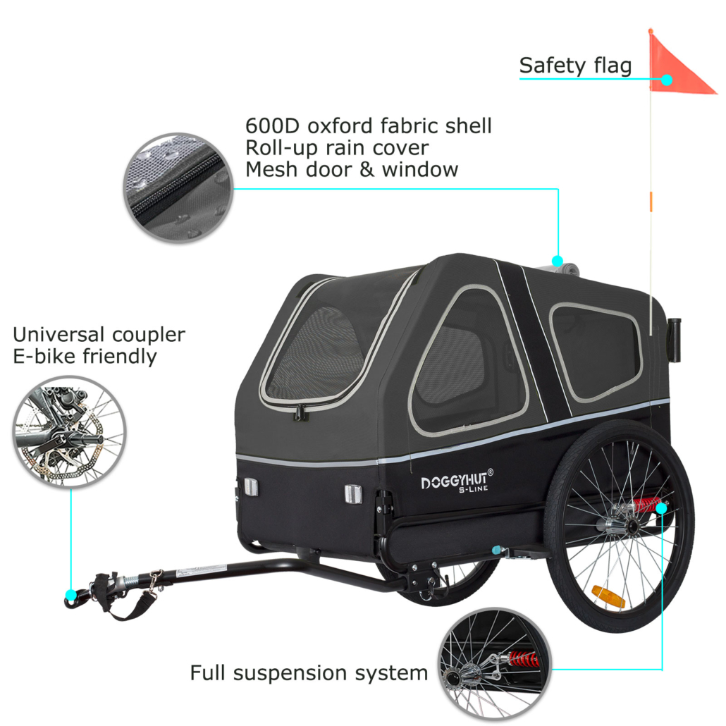 DOGGYHUT S-Line XXL Fahrradanhänger & Hundebuggy 2 in 1 – TIGGO-SHOP